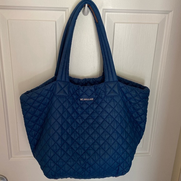 MZ Wallace | Bags | Mz Wallace Blue Quilted Metro Tote With Dust Bag ...